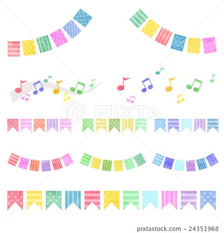 Musical note and Garland - Stock Illustration [24351968] - PIXTA