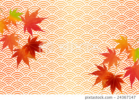 Autumn leaves fall Japanese paper background - Stock Illustration ...