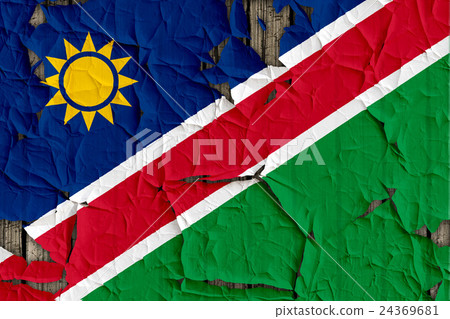 Namibian flag closeup texture background on... - Stock Illustration ...