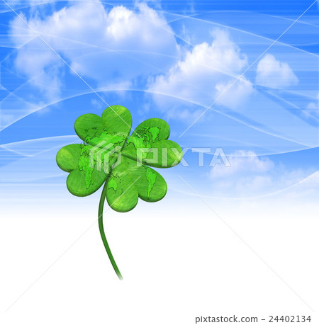 Four leaf clover and world map - Stock Illustration [24402134] - PIXTA