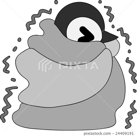 A cute baby penguin wrapped in a blanket - Stock Illustration [24409191 ...