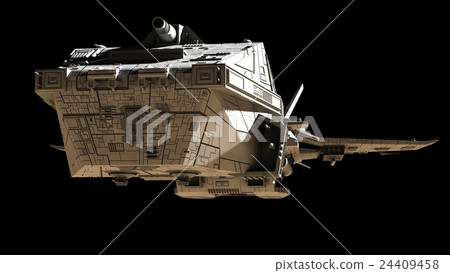 Science Fiction Spaceship - Front View - Stock Illustration [24409458 ...