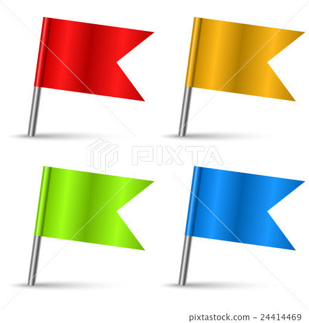Color pin flags set vector template - Stock Illustration [24414469] - PIXTA
