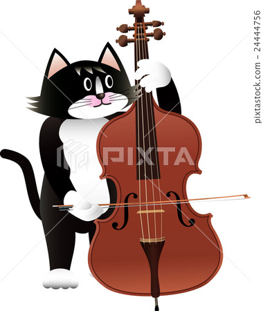Cat playing bass _k01 - Stock Illustration [24444756] - PIXTA