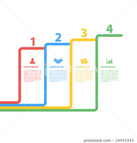four steps sequence infographic - Stock Illustration [24455914] - PIXTA