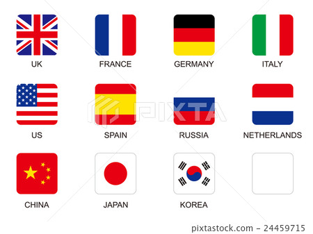 Main language flag Flag icon set Angle version - Stock Illustration ...