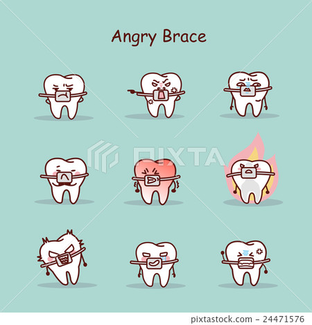 cartoon tooth wear brace-插圖素材 [24471576] - PIXTA圖庫