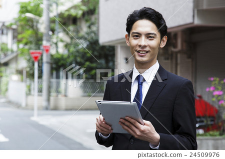 Business businessman insurance financial tablet... - Stock Photo ...