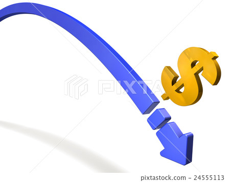 Abstract 3DCG illustration of price collapse - Stock Illustration ...