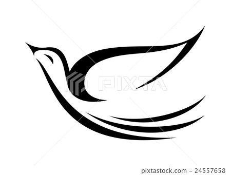 Flying Bird Vector Symbol - Stock Illustration [24557658] - PIXTA