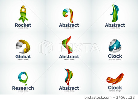 Vector set of abstract unusual internet logos - Stock Illustration ...