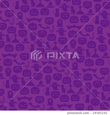 Halloween pattern wallpaper background purple - Stock Illustration ...