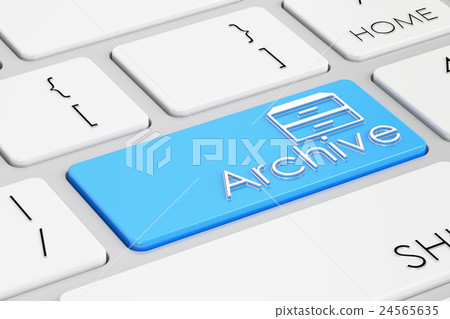 archive blue keyboard button, 3D rendering - Stock Illustration ...