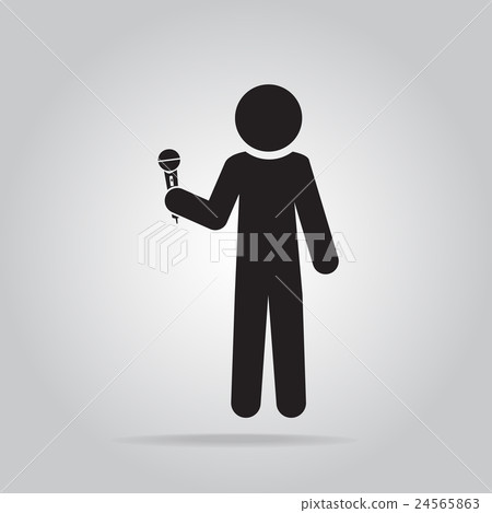 Man holding microphone icon - Stock Illustration [24565863] - PIXTA