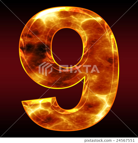 Colorful 3D font on dark background: number 9... - Stock Illustration ...