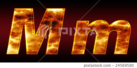 Colorful 3D font on dark background: letter M... - Stock Illustration ...