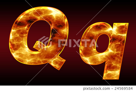 Colorful 3D font on dark background: Letter Q... - Stock Illustration ...