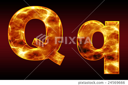Colorful 3D font on dark background: Letter Q... - Stock Illustration ...