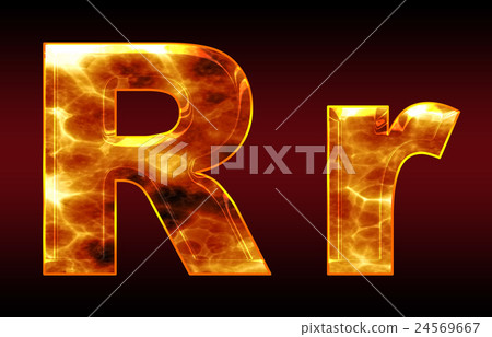Colorful 3D font on dark background: letter R... - Stock Illustration ...