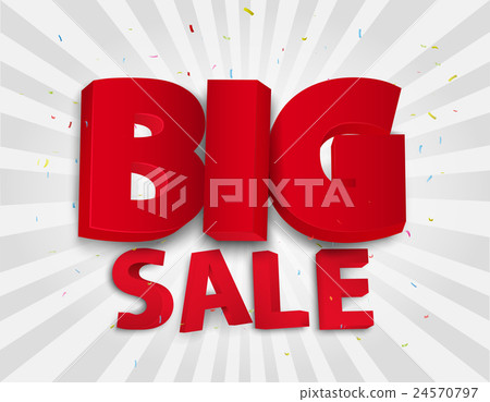 Big sale poster with colorful confetti - Stock Illustration [24570797 ...