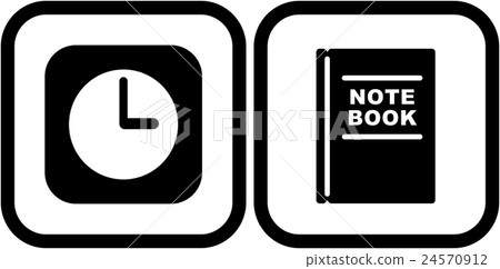 Pictogram of watch and note - Stock Illustration [24570912] - PIXTA