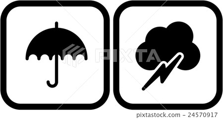Pictogram of rain and thunder - Stock Illustration [24570917] - PIXTA