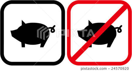 Pictogram of pork and pork bans - Stock Illustration [24570920] - PIXTA