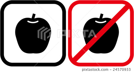 Apple and apple banned pictogram - Stock Illustration [24570933] - PIXTA
