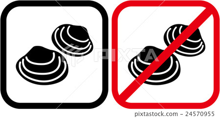Pictograms of shellfish and shellfish forbidden - Stock Illustration ...