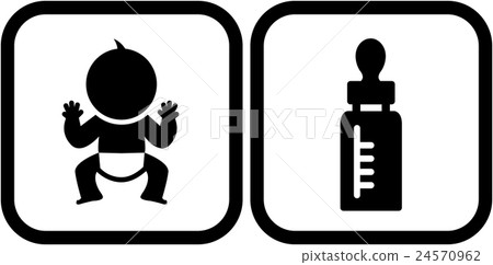 Infant and feeding bottle pictogram - Stock Illustration [24570962] - PIXTA