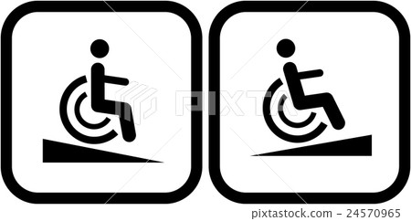 Pictogram of wheelchair and slope - Stock Illustration [24570965] - PIXTA