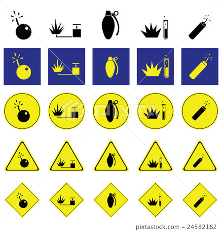 Warning sign of bomb - Stock Illustration [24582182] - PIXTA