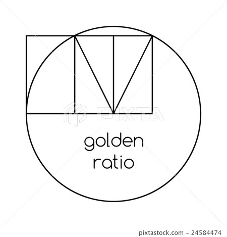 Golden ratio line graphic on white background - Stock Illustration ...