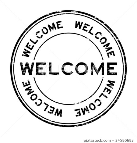 Grunge black welcome rubber stamp - Stock Illustration [24590692] - PIXTA