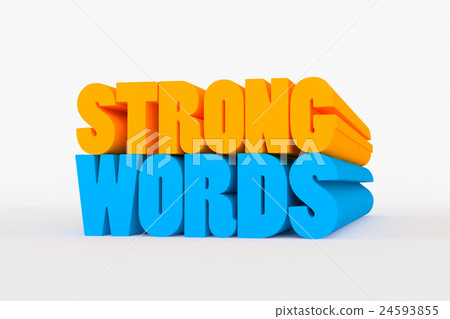 Big 3D bold text - strong words-插圖素材 [24593855] - PIXTA圖庫