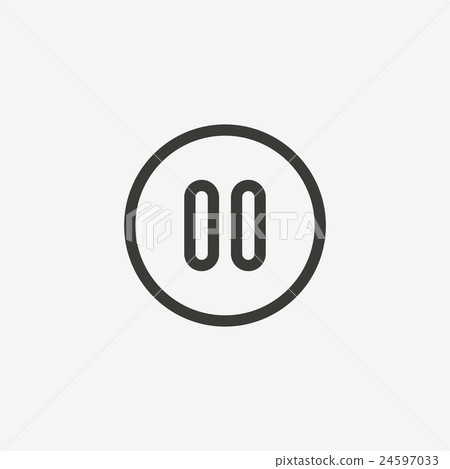 pause outline icon - Stock Illustration [24597033] - PIXTA