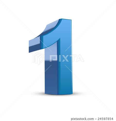 3d shiny blue number 1 - Stock Illustration [24597854] - PIXTA