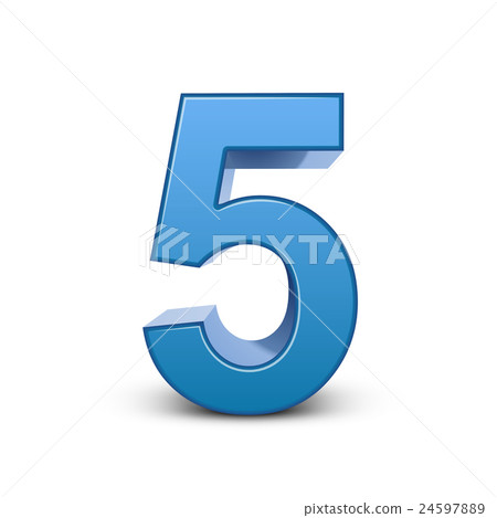 3d shiny blue number 5 - Stock Illustration [24597889] - PIXTA