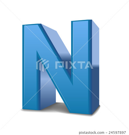 3d blue letter N - Stock Illustration [24597897] - PIXTA