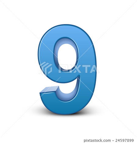 3d shiny blue number 9 - Stock Illustration [24597899] - PIXTA