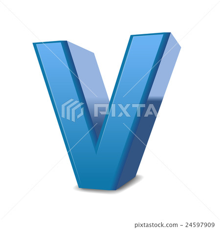 3d blue letter V - Stock Illustration [24597909] - PIXTA