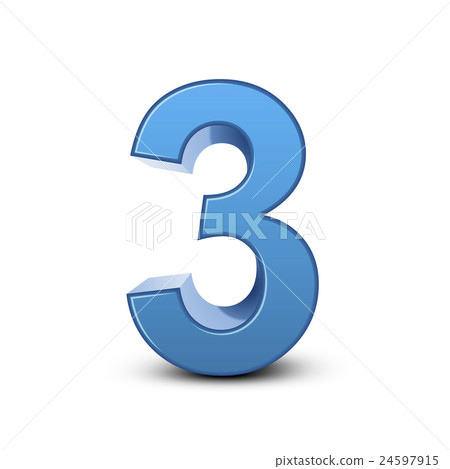 3d shiny blue number 3 - Stock Illustration [24597915] - PIXTA