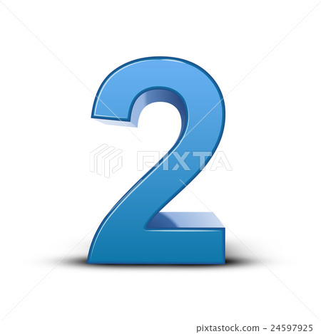 3d shiny blue number 2 - Stock Illustration [24597925] - PIXTA