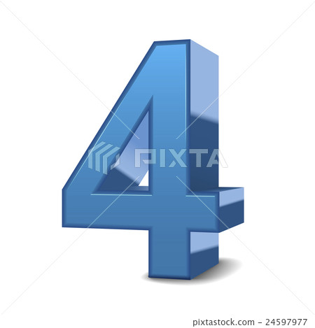 3d shiny blue number 4 - Stock Illustration [24597977] - PIXTA