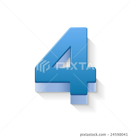 3d shiny blue number 4 - Stock Illustration [24598041] - PIXTA