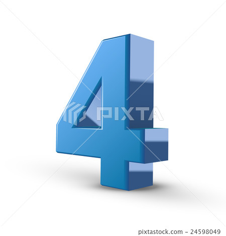 3d shiny blue number 4 - Stock Illustration [24598049] - PIXTA