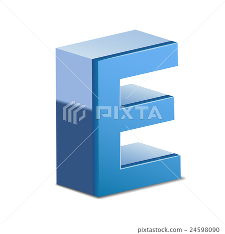 3d blue letter E - Stock Illustration [24598090] - PIXTA