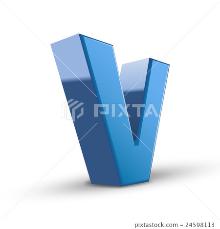 3d blue letter V - Stock Illustration [24598113] - PIXTA