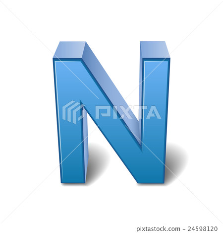 3d blue letter N - Stock Illustration [24598120] - PIXTA