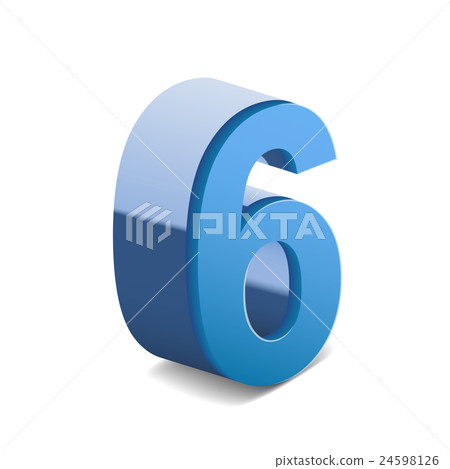 3d shiny blue number 6 - Stock Illustration [24598126] - PIXTA